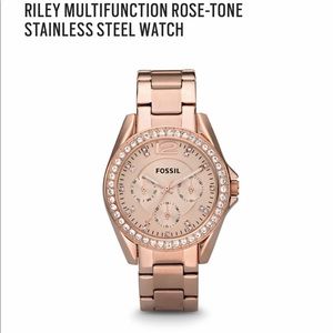 Fossil | Accessories | Fossil Riley Rosetone Stainless Steel Watch ...
